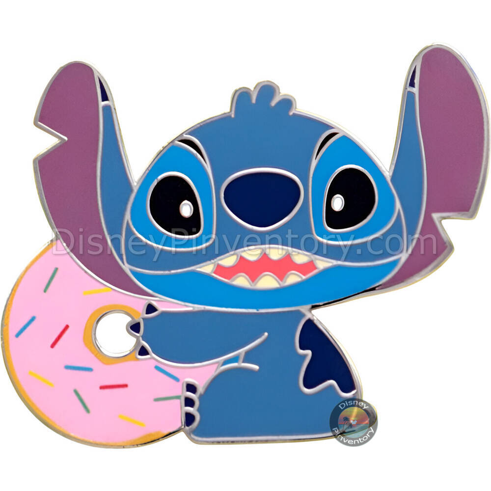 Monogram Disney Stitch with Donut Enamel Pin — Beyond Collectibles
